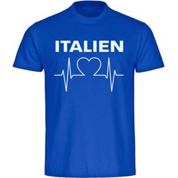 multifanshop® Herren T-Shirt - Italien - Herzschlag - Druck weiß