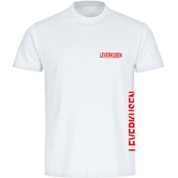 multifanshop® Kinder T-Shirt - Leverkusen - Brust & Seite - Druck rot