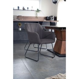 Home Deluxe Armlehnenstuhl 2er Set PAKU - versch. Sets - Webstoff Anthrazit