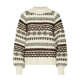 Véro Moda VERO MODA Pullover 'HENYA' Damen Größe M beige / dunkelbraun