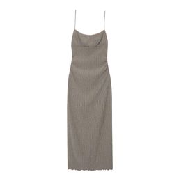 Pull&Bear Pull&Bear Kleid Damen Größe 42 greige / schwarz / weiß Winterkleid