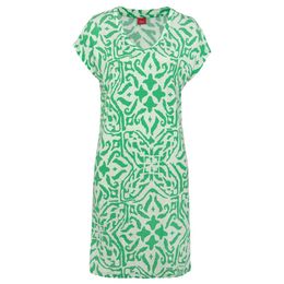 s.Oliver Kleid Damen Größe 40/42 grün / weiß
