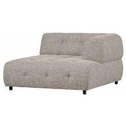 Mendler Modulsofa Louis Chaiselongue aus grobmaschigen Stoff Rechts, Hellgrau