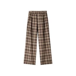 Bershka Pleat-Front Pants female Brown size L