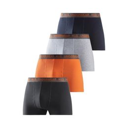 H.I.S. H.I.S Boxershorts Herren Gr&ouml;&szlig;e L grau / anthrazit / orange / schwarz