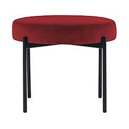 Sitzbank easyChair® by Paperflow GAIA, rund, Samtbezug rot, 4-Fußgestell mattschwarz, B 575 x T 575 x H 455 mm