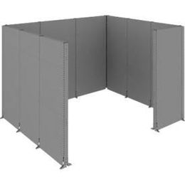 Schäfer Shop Schäfer Shop Select Schallschutz Stellwand Raum, 4 x 1-seitige Akustikwände, Gesamtmaße B 3730 x T 3230 x H 2500 mm, staubgrau RAL 7037