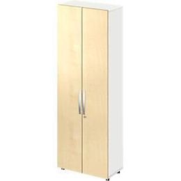 Schäfer Shop Schäfer Shop Select Schrank LOGIN, 6 Ordnerhöhen, B 800 x T 420 x H 2240 mm, weiß/Ahorn Dekor