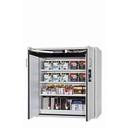 Sicherheitsschrank Typ 90 ASECOS S-CLASSIC-90, Flügeltüren mit Türfeststellanlage, Front Lichtgrau, B 1196 x T 616 x H 1298 mm