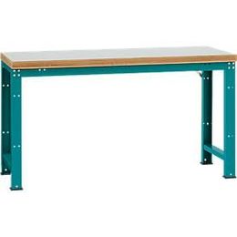 Manuflex Werkbank Profi Standard, Tischplatte Kunststoff B 1750 x T 700, wasserblau