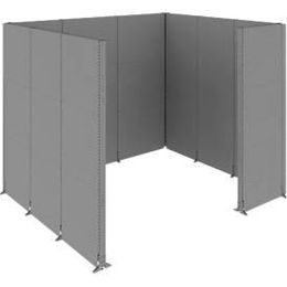 Schäfer Shop Schäfer Shop Select Schallschutz Stellwand Raum, 4 x 1-seitige Akustikwände, Gesamtmaße B 3730 x T 3230 x H 2960 mm, staubgrau RAL 7037
