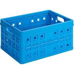 Sunware Square Klappbox, Inhalt 32 Liter, mit Durchfassgriff, blau