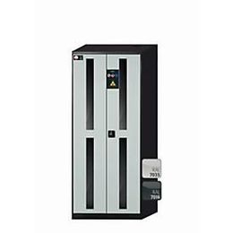 Chemikalienschrank ASECOS CS-CLASSIC-G, Flügeltüren mit Glasausschnitt, Front Lichtgrau, B 810 x T 520 x H 1950 mm
