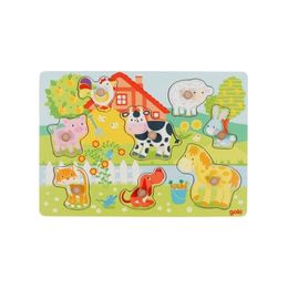 goki - Farm animals lift-out puzzle - (57392) Holz