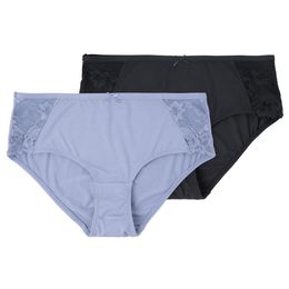 Gina Benotti 2 Damen Pantys mit Spitzeneinsatz