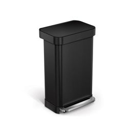 simplehuman 45L rechteckiger Behälter mit Liner-Tasche, schwarz