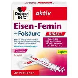 Doppelherz aktiv Eisen-Femin Direct mit Vitamin C + B6 + B12 + Folsäure 20 St