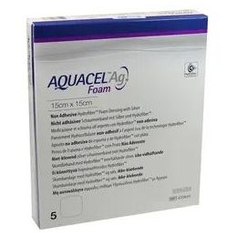 Aquacel Ag Foam nicht adhäsiv 15x15 cm V 5 St