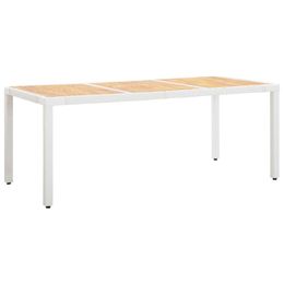vidaXL 9-tlg. Garten-Essgruppe Poly Rattan Weiß