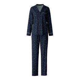 Calida Pyjama Damen Gr&ouml;&szlig;e XL marine / wei&szlig; Winterkleid