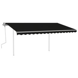 vidaXL Markise Manuell Einziehbar mit LED 4x3 m Anthrazit