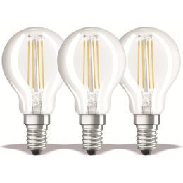 Osram LED-Lampe BASE CLASSIC P, E14, EEK: E, 4 W, 470 lm, 4000 K, 3 St&uuml;ck