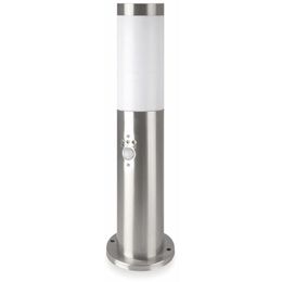 V-TAC Poller-Au&szlig;enleuchte VT-838, IP44, E27, PIR-Sensor, 450mm, Edelstahl, VT-8964, Nickel-satiniert