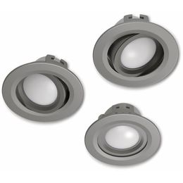 Hama LED-Einbauleuchte WLAN, 5 W, EEK: G, 350 lm, dimmbar, Nickel satiniert, 3 St&uuml;ck