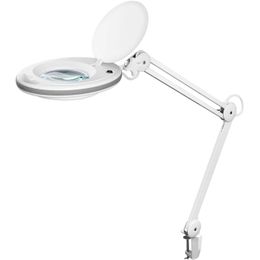 goobay LED-Klemm-Lupenleuchte, 8 W, 650 lm, 1,75x Vergr&ouml;&szlig;erung, wei&szlig;