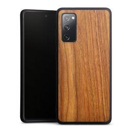 DeinDesign Galaxy S20 FE Handy Premium Silikon H&uuml;lle Handyh&uuml;lle schwarz Case Larch Wooden Look Wood Silikon Premium Case