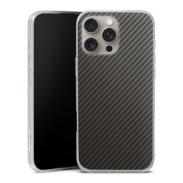 DeinDesign iPhone 16 Pro Max Handy Silikon H&uuml;lle Case transparent Handyh&uuml;lle Carbon Metallic Look Muster Silikon Case
