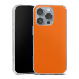 DeinDesign iPhone 16 Pro Handy Silikon H&uuml;lle Case transparent Handyh&uuml;lle Orange Unicoloured Colour Silikon Case