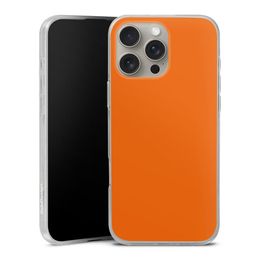 DeinDesign iPhone 16 Pro Max Handy Silikon H&uuml;lle Case transparent Handyh&uuml;lle Orange Unicoloured Colour Silikon Case