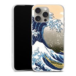 DeinDesign iPhone 16 Pro Max Handy Silikon Hülle Case weiß Handyhülle Katsushika Hokusai Kunst Die Große Welle Vor Kanagawa Silikon Case