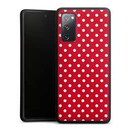 DeinDesign Galaxy S20 FE 5G Handy Premium Silikon H&uuml;lle Handyh&uuml;lle schwarz Case Retro Polka Dots Points Silikon Premium Case