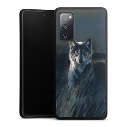 DeinDesign Galaxy S20 FE 5G Handy Premium Silikon H&uuml;lle Handyh&uuml;lle schwarz Case Nature Painting Wolf Silikon Premium Case