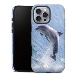 DeinDesign iPhone 16 Pro Max Handy Panzer Handyh&uuml;lle robuste Outdoor H&uuml;lle Schutzh&uuml;lle gl&auml;nzend Wale Ocean Dolphin Tough Case
