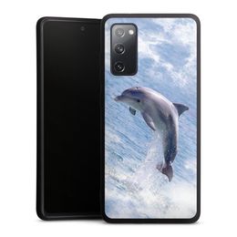 DeinDesign Galaxy S20 FE 5G Handy Premium Silikon H&uuml;lle Handyh&uuml;lle schwarz Case Dolphin Wale Ocean Silikon Premium Case