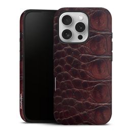 DeinDesign iPhone 16 Pro Handy Panzer Handyh&uuml;lle robuste Outdoor H&uuml;lle Schutzh&uuml;lle matt Leather Crocodile Animal Print Tough Case