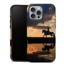 DeinDesign iPhone 16 Pro Max Handy Panzer Handyhülle robuste Outdoor Hülle Schutzhülle matt Sunset Horseback Riding Horse Tough Case