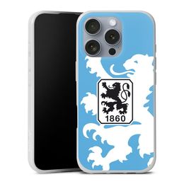 DeinDesign iPhone 16 Pro Handy Silikon H&uuml;lle Case wei&szlig; Handyh&uuml;lle Coat Of Arms Tsv 1860 M&uuml;nchen Official Licensed Product Silikon Case