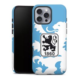 DeinDesign iPhone 16 Pro Max Handy Panzer Handyh&uuml;lle robuste Outdoor H&uuml;lle Schutzh&uuml;lle gl&auml;nzend Coat Of Arms Tsv 1860 M&uuml;nchen Official Licensed Product Tough 