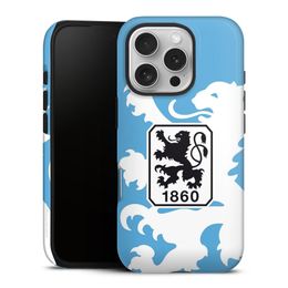 DeinDesign iPhone 16 Pro Handy Panzer Handyh&uuml;lle robuste Outdoor H&uuml;lle Schutzh&uuml;lle gl&auml;nzend Coat Of Arms Tsv 1860 M&uuml;nchen Official Licensed Product Tough Case