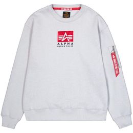 Alpha Industries Sweatshirt Herren Gr&ouml;&szlig;e S hellgrau / rot / schwarz