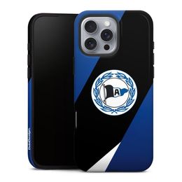 DeinDesign iPhone 16 Pro Max Handy Panzer Handyh&uuml;lle robuste Outdoor H&uuml;lle Schutzh&uuml;lle gl&auml;nzend Official Licensed Product Dsc Arminia Bielefeld Tough Case