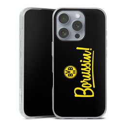 DeinDesign iPhone 16 Pro Handy Silikon H&uuml;lle Case transparent Handyh&uuml;lle Borussia Dortmund Bvb Soccer Silikon Case