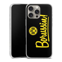DeinDesign iPhone 16 Pro Max Handy Silikon H&uuml;lle Case transparent Handyh&uuml;lle Borussia Dortmund Bvb Soccer Silikon Case