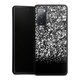 DeinDesign Galaxy S20 FE 5G Handy Premium Silikon H&uuml;lle Handyh&uuml;lle schwarz Case Glitzer Snowflake Muster Silikon Premium Case