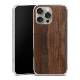 DeinDesign iPhone 16 Pro Max Handy Silikon H&uuml;lle Case transparent Handyh&uuml;lle Wood Nut Tree Wooden Look Silikon Case