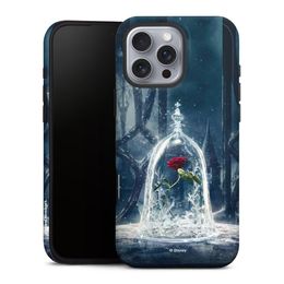 DeinDesign iPhone 16 Pro Max Handy Panzer Handyh&uuml;lle robuste Outdoor H&uuml;lle Schutzh&uuml;lle gl&auml;nzend Rose The Beauty And The Beast Disney Princess Tough Case